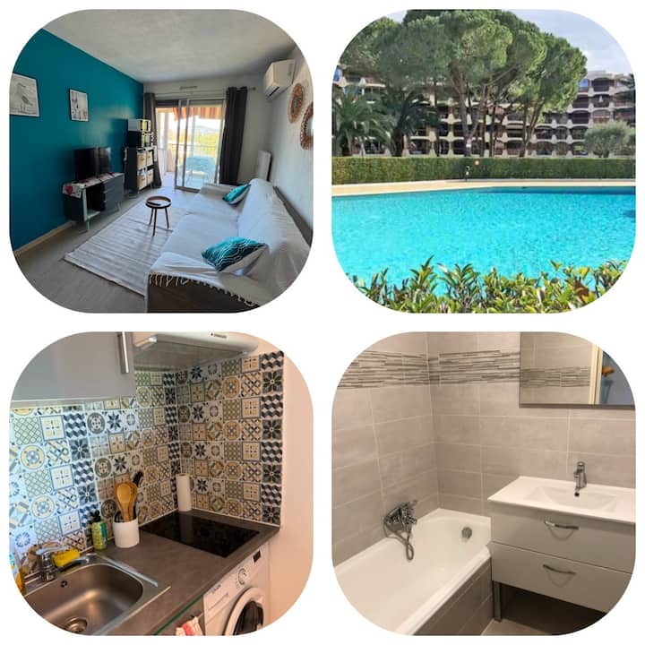 Studio Autonome 24/24 Dernier éTage Piscine Clim - Mandelieu-La Napoule