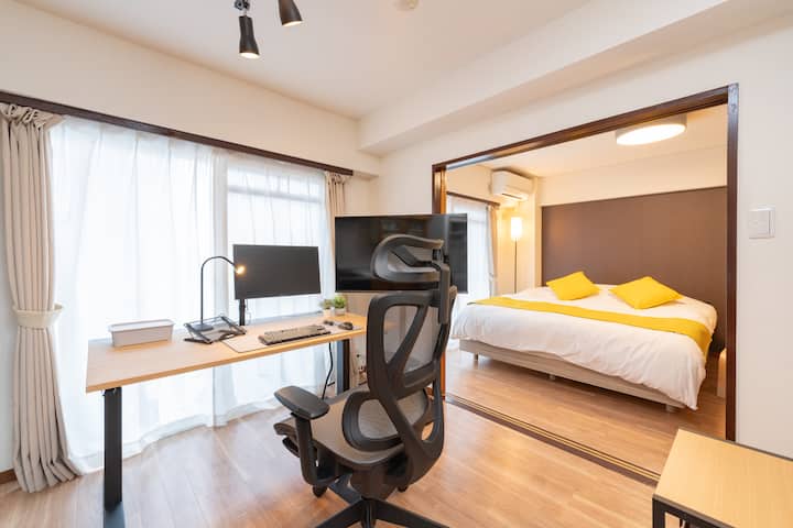 Work-ready Apartment For 1–2 Guests With King Bed - Fujisawa