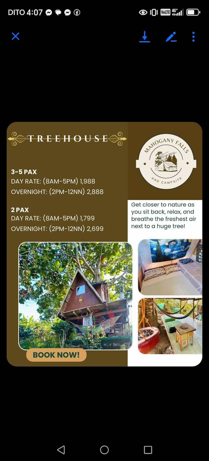 Mahogany Falls 
Treehouse - Trece Martires