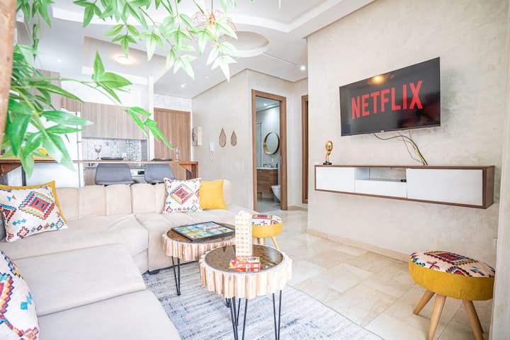 Studio Luxe & Calme - Terrasse-gare Voyageurs/port - Casablanca