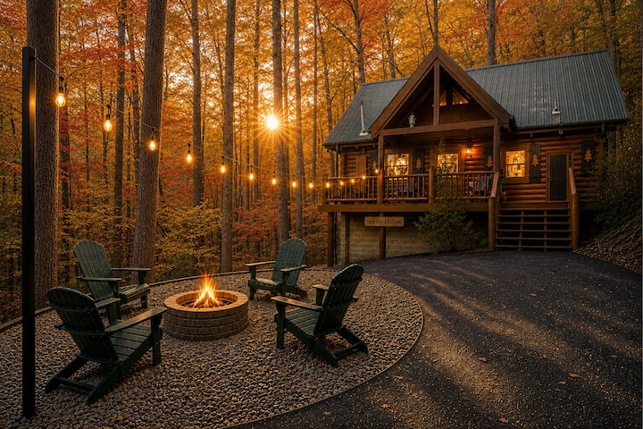 Secluded Romantic Cabin -Hot Tub + Sauna + Firepit - Gatlinburg, TN