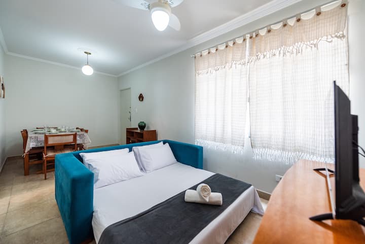 Conforto No Centro A 150m Da Praia - 6x S/ Juros - Sao Vicente, Brazil