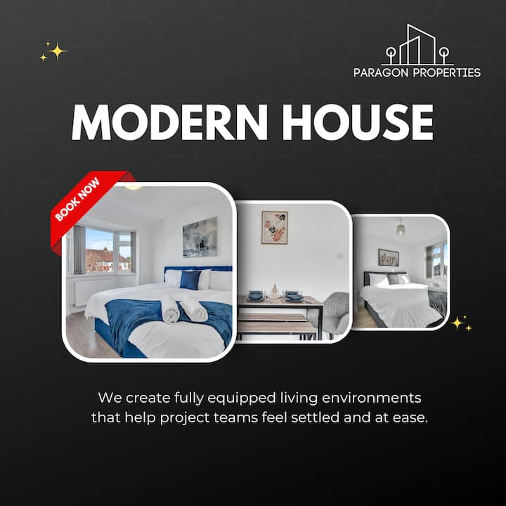 4br •Contractors/relocators •Free Parking •Sleep 7 - Coventry