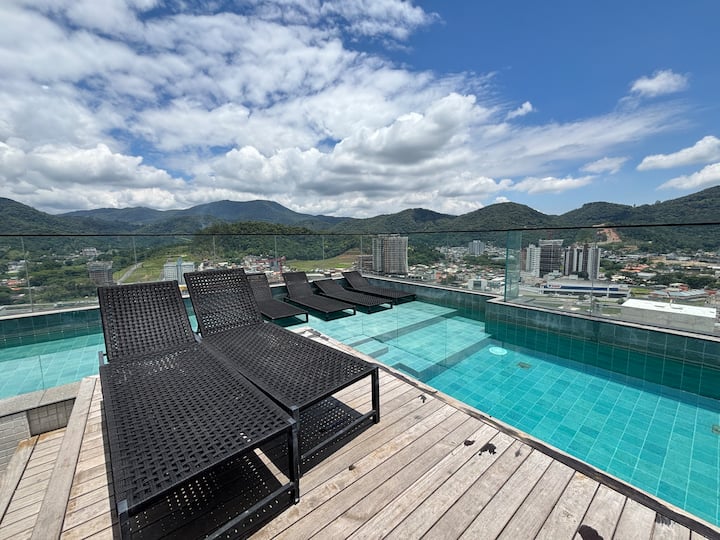 Flat Com Academia, Rooftop, Piscina E Vista Mar - Itapema