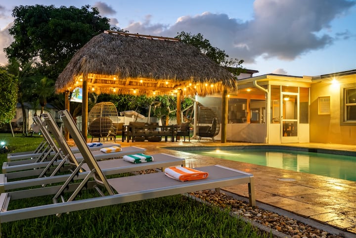 5br Pompano Beach Home | Htd Pool, Mini Golf, Tiki - Pompano Beach, FL