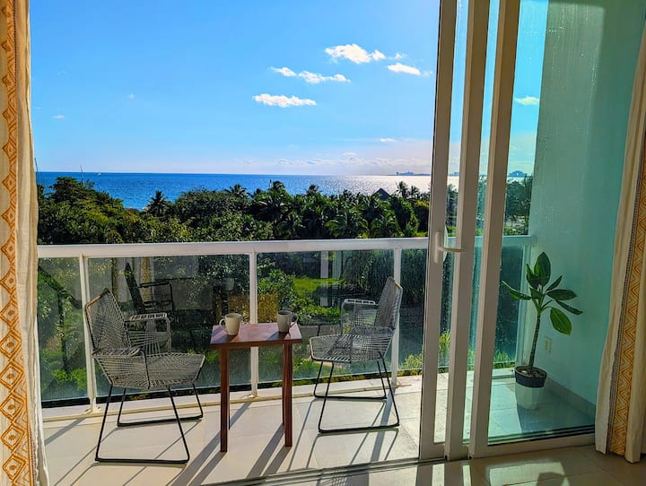 Luxury Beachfront 2br | Big Pool, Ocean-beach View - Isla Mujeres