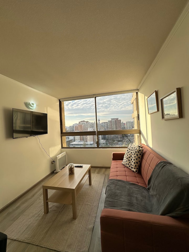 Depto. Acogedor 1 D Con Vista Cerca Parque Almagro - Chile