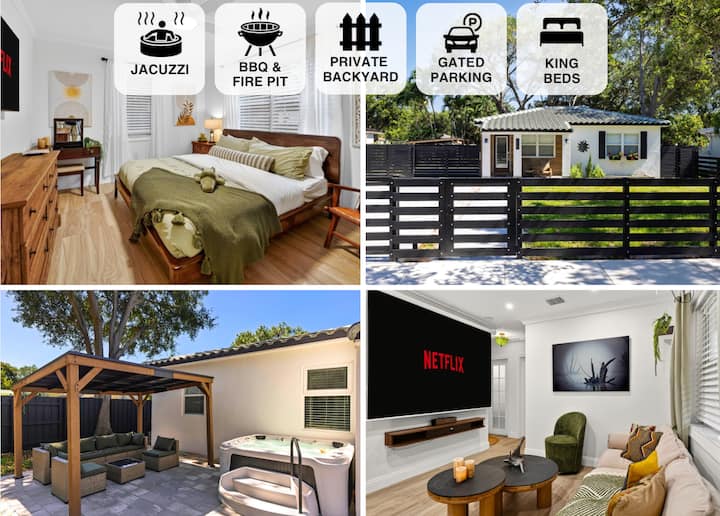 2br Home | King + Queen Beds W/ Hot Tub & Fire Pit - North Miami, FL