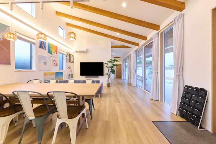 海近リゾート新築別荘を最大12名で一棟貸切｜ユニバーサルデザイン｜bbq・ドッグラン・焚き火・星空 - 도가네시