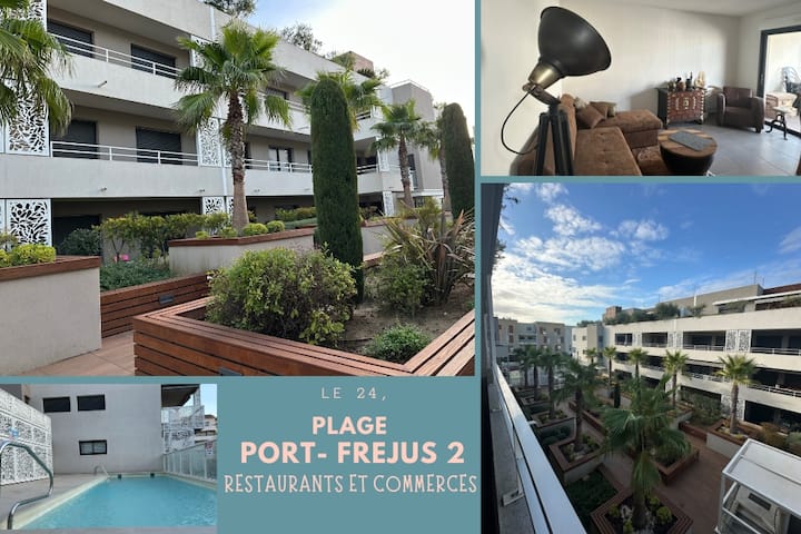 Le 24 :T2 Moderne Calme & Climatisé à Prox Du Port - Fréjus