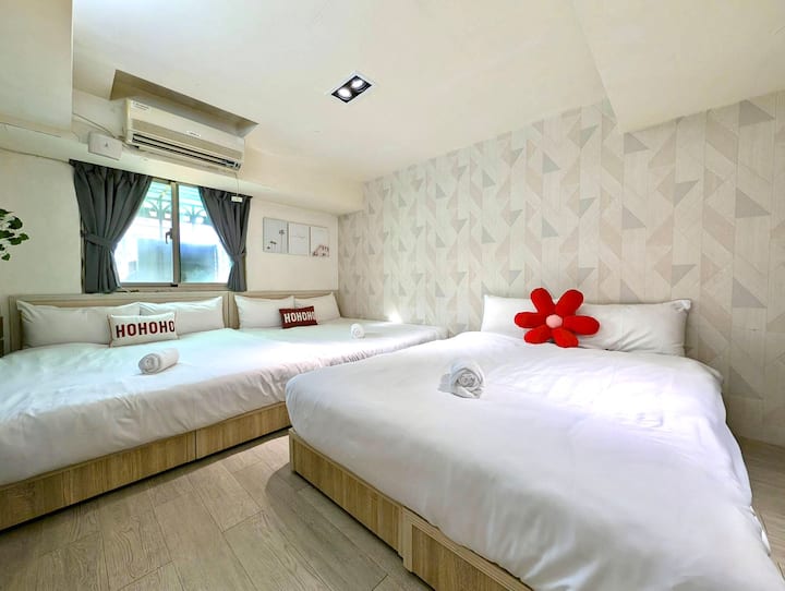 101跨年qm907北歐暖光/捷運西門町站走路5分/西門町夜市/台北車站電梯紅樓/洗脫烘衣機1-6人 - 萬華區