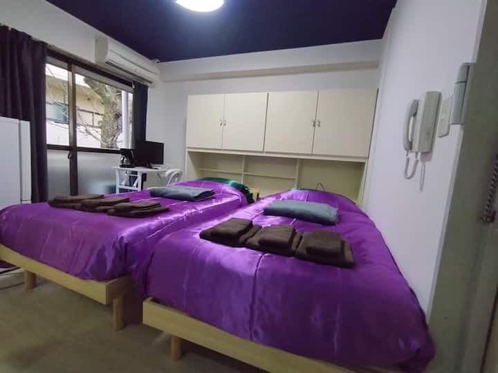 Kyoto U 3min 307 Twin Bed Apt - 31+ Days Share - Kyoto