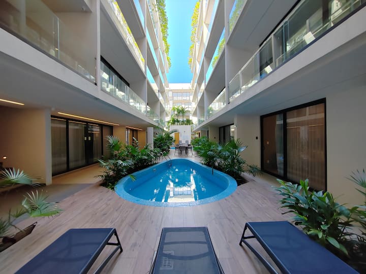 New! Lovely & Centrally Studio/gym/pool/coworking - Playa del Carmen