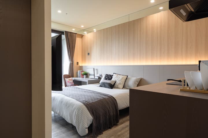 月租全新3mins忠孝新生站電梯公寓/近華山三創/洗脫烘/小廚區/有浴缸/高速wifi/全景陽台5 - Taipéi