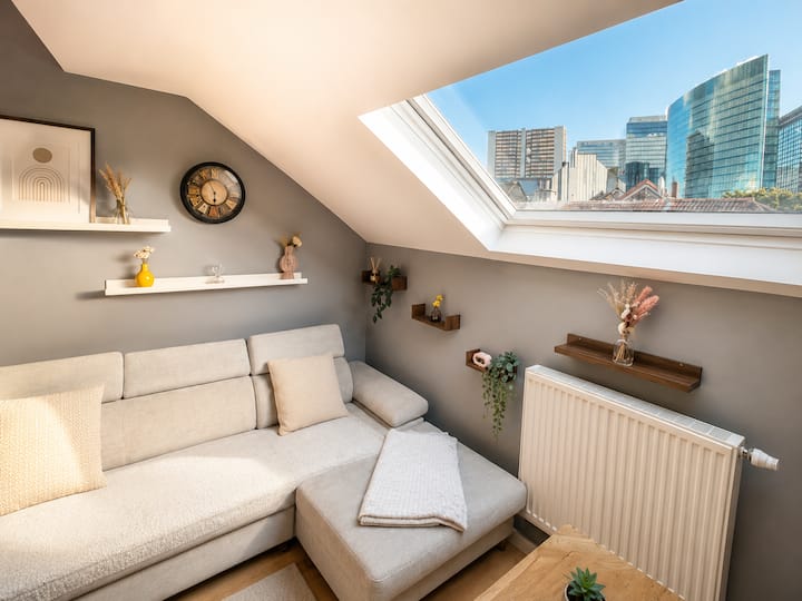 Skyview Loft Retreat – 10 Min To Center - Bruxelles