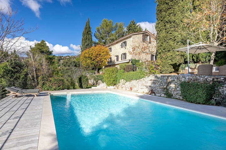 Provençal Stone Villa 16x8 Pool, Walking Distance - Grasse