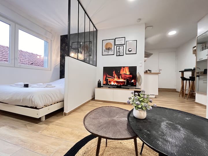 Paris 24 - Studio Calme, Cosy Proche Centre Reims - Bezannes