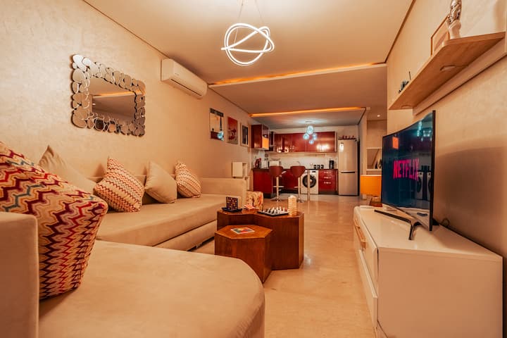 Moderne 1ch Avec Piscine Et Balcon Coeur Marrakech - Marrakesh