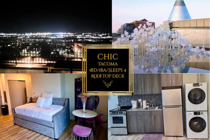 Chic 1br · Rooftop City Views · Downtown Tacoma - Tacoma, WA