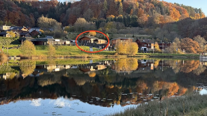 10-personen-wellness-chalet In Erster Reihe Am See - Spessart