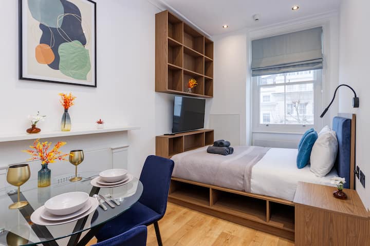(21/f18)new Bayswater/hyde Park Studio Zone1+wi-fi - London, UK
