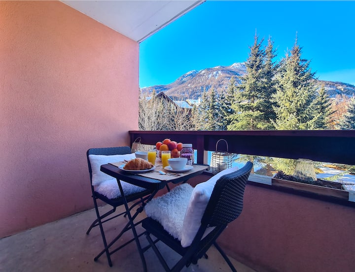 L'alpina-pied De Piste-central-balcon-parking-wifi - Serre Chevalier