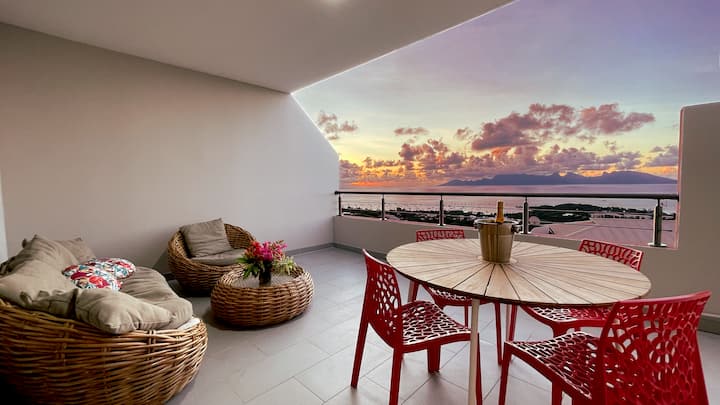 Flamboyant Puna : Vue Splendide, Espace Et Confort - Polynésie française