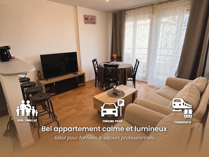 Appartement 2 Ch, 2 Lits + Bébé – Calme & Lumineux - Mennecy