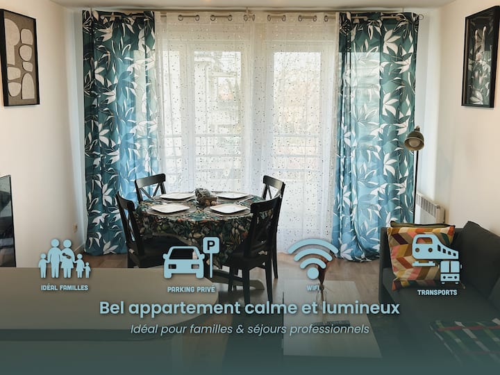 Appartement 2 Ch, 2 Lits + Bébé – Calme & Lumineux - Lieusaint