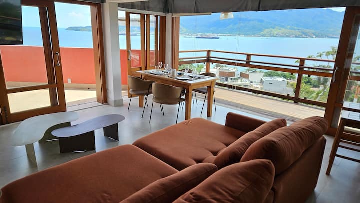 Apto 80m Vista Espetacular P/ O Mar• 600m Da Praia - Ilhabela