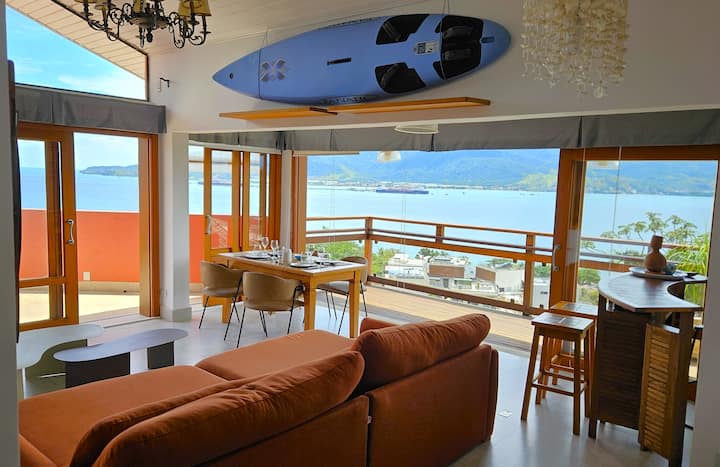 Ap 80m2 • Piscina • 2min Da Praia • Vista Incrível - Ilhabela