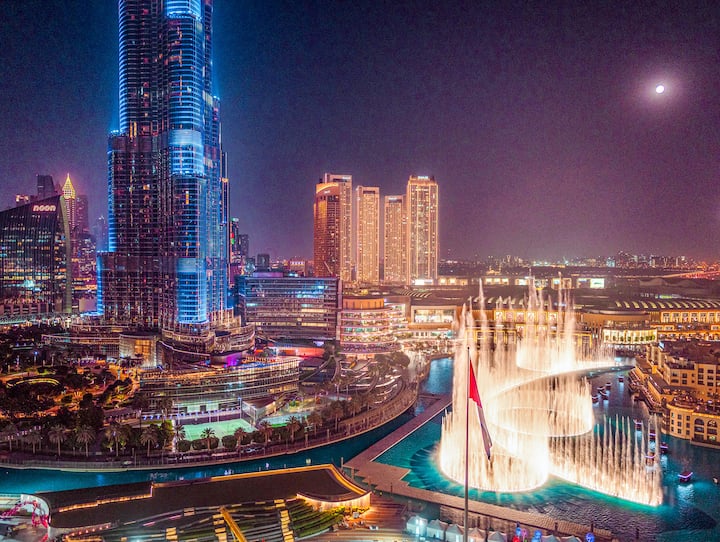 Top New Fountain & Burj Khalifa View | Sky Series - Dubai