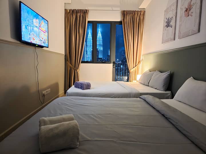 Klcc Twin Queen Studio | Infinity Pool | Monorail - Kepong