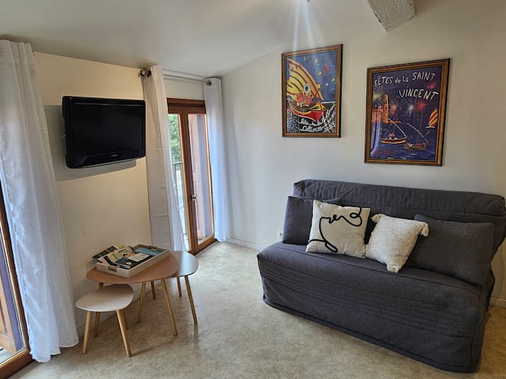 Grand Studio Mezzanine à 3 Min à Pied De La Plage - Collioure