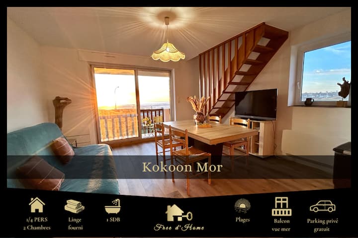 Kokoon Mor - Balcon Vue Sur Mer - Plage A 50m - Guidel