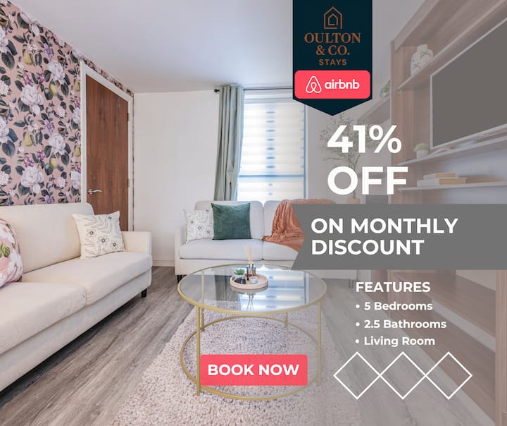 41% Off – Monthly|5bdr Home In Manchester|sleeps10 - 