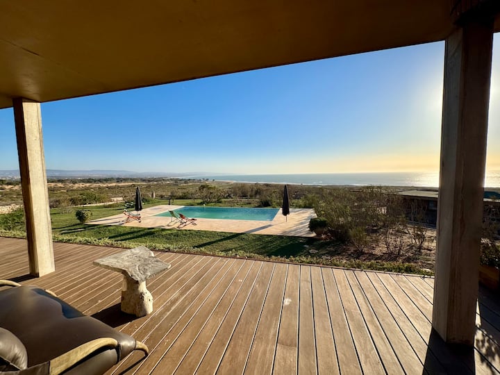 Domaine De 3 Chalets Avec Vue Océan Et Piscine - Sidi Kaouki