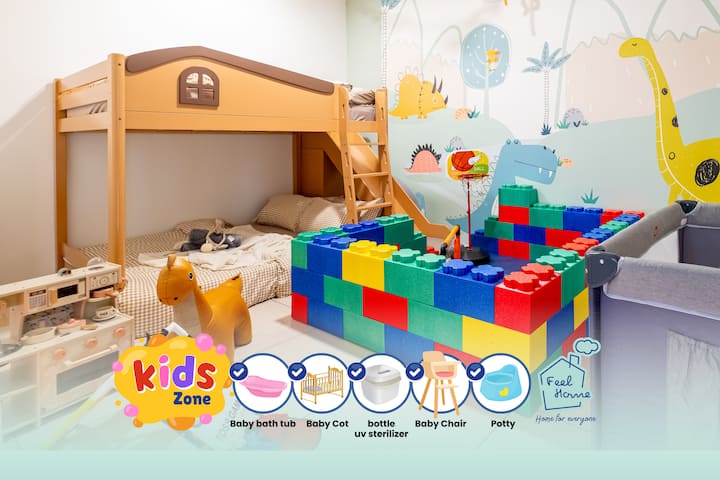 Fun Dino-themed Kids Room Play Area 4bedroom 14pax - Batu Caves