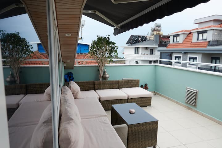 2br Penthouse | 50 M To Sea | Sea-view Terrace - Alanya