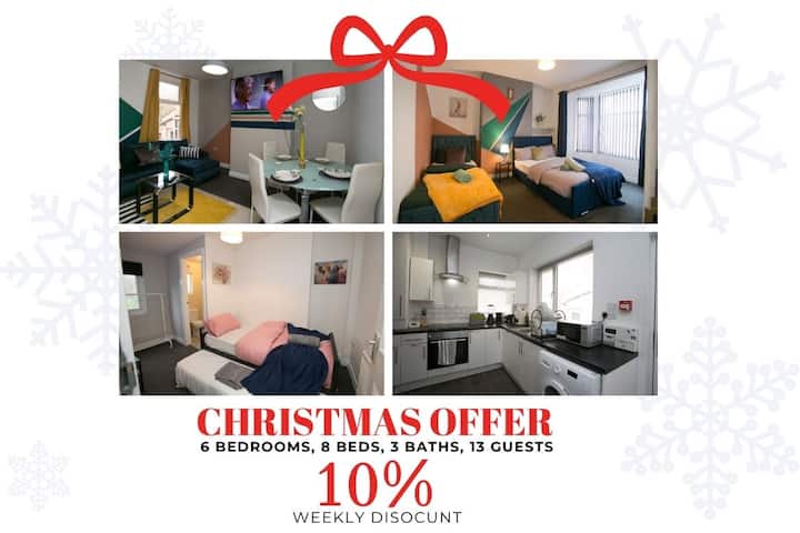 6br Retreat, Ideal For Extended Stays | Sleeps 13 - Manchester