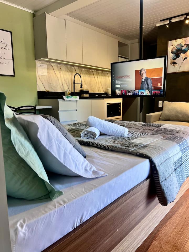 Studio Com  Ar-condicionado Perto Da Br116 - Novo Hamburgo