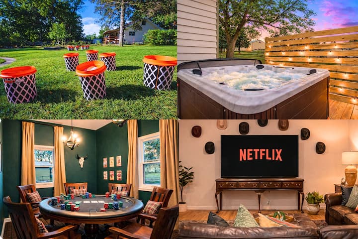 Hot Tub | Sleeps 24 | Poker Room | Near Zoo - Omaha, NE