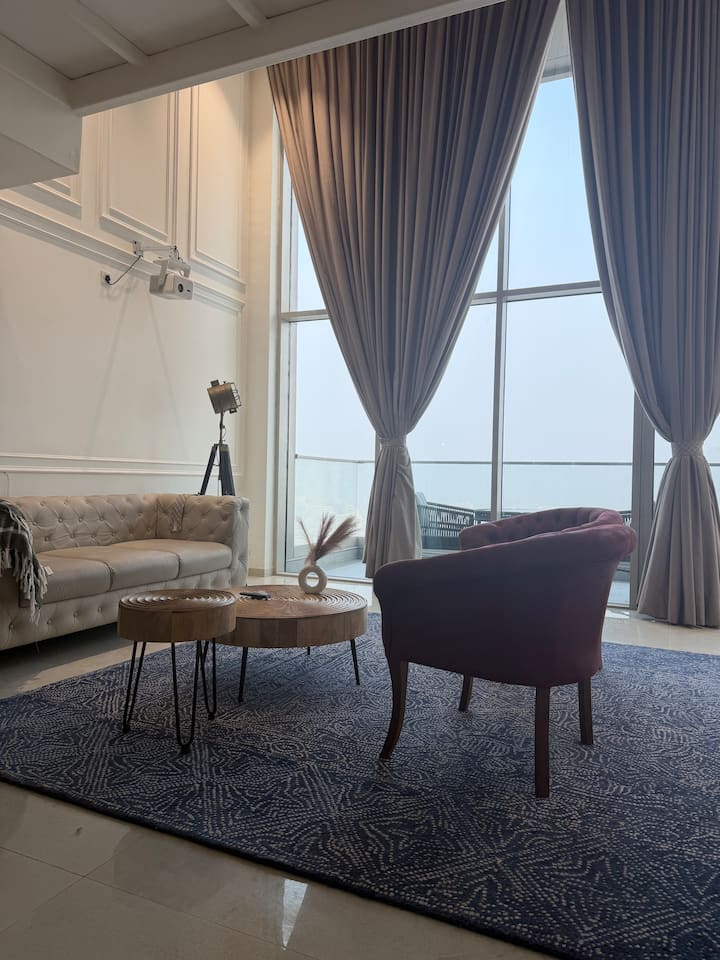 Luxury Duplex Loft | Projector • Double-height - Manesar