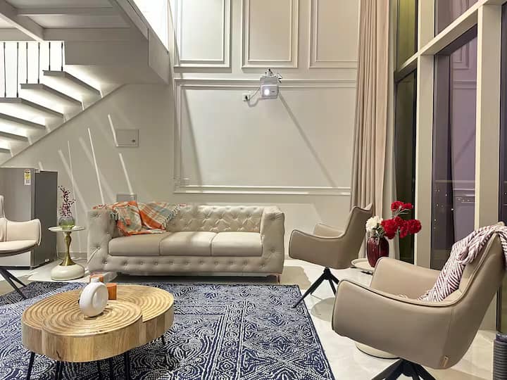 Luxury Duplex Loft | Projector • Double-height - Manesar