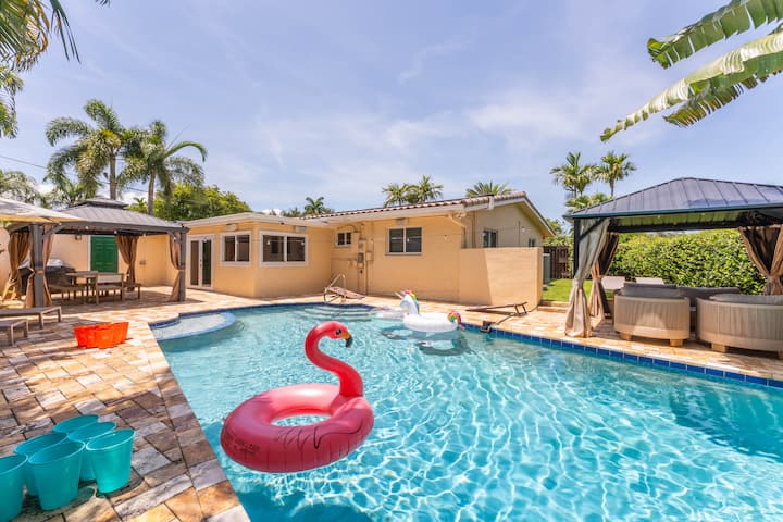 Golden Palms-pool-private Backyard-10 Min To Beach - Wilton Manors, FL