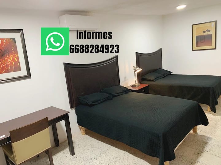Bella Habitación Independiente 2 Camas, 4 Personas - Los Mochis