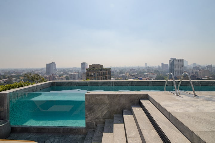 Icon Roma | Ac+pool+gym+security | Top Location - Mexico City