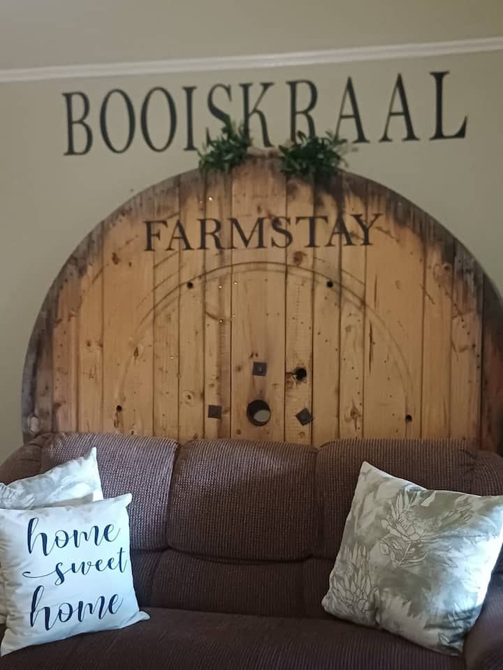 Karoo Sheep Farm In Africa On River In Mountains - Beaufort West