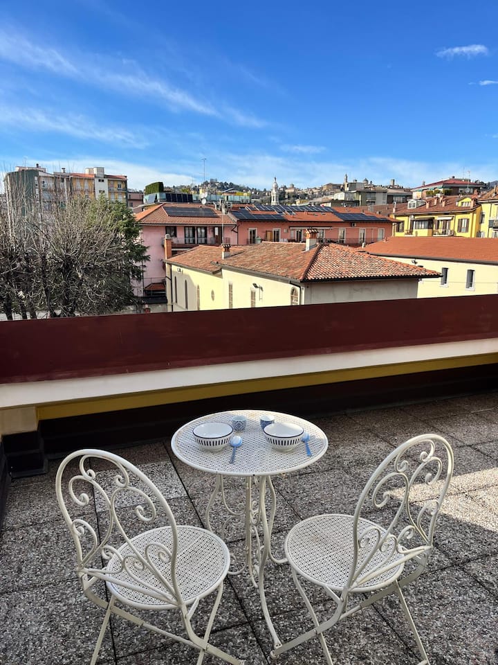 Skyline Blue Attic - Terrazza Vista Città Alta - Bergamo