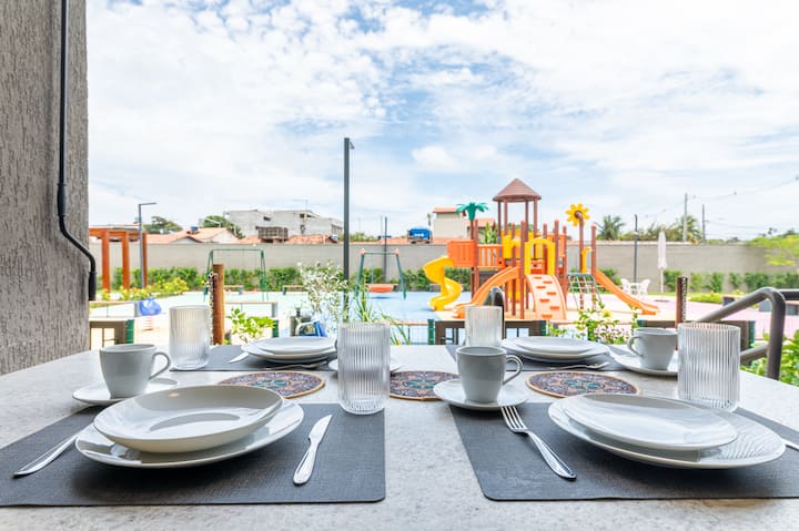 Flat •Garden Privativo •Varanda Gourmet •Família - Pernambuco